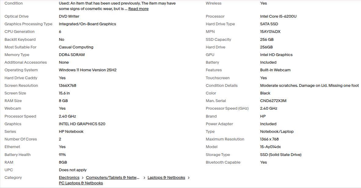 HP Laptop - LAAL38556 - Swappa