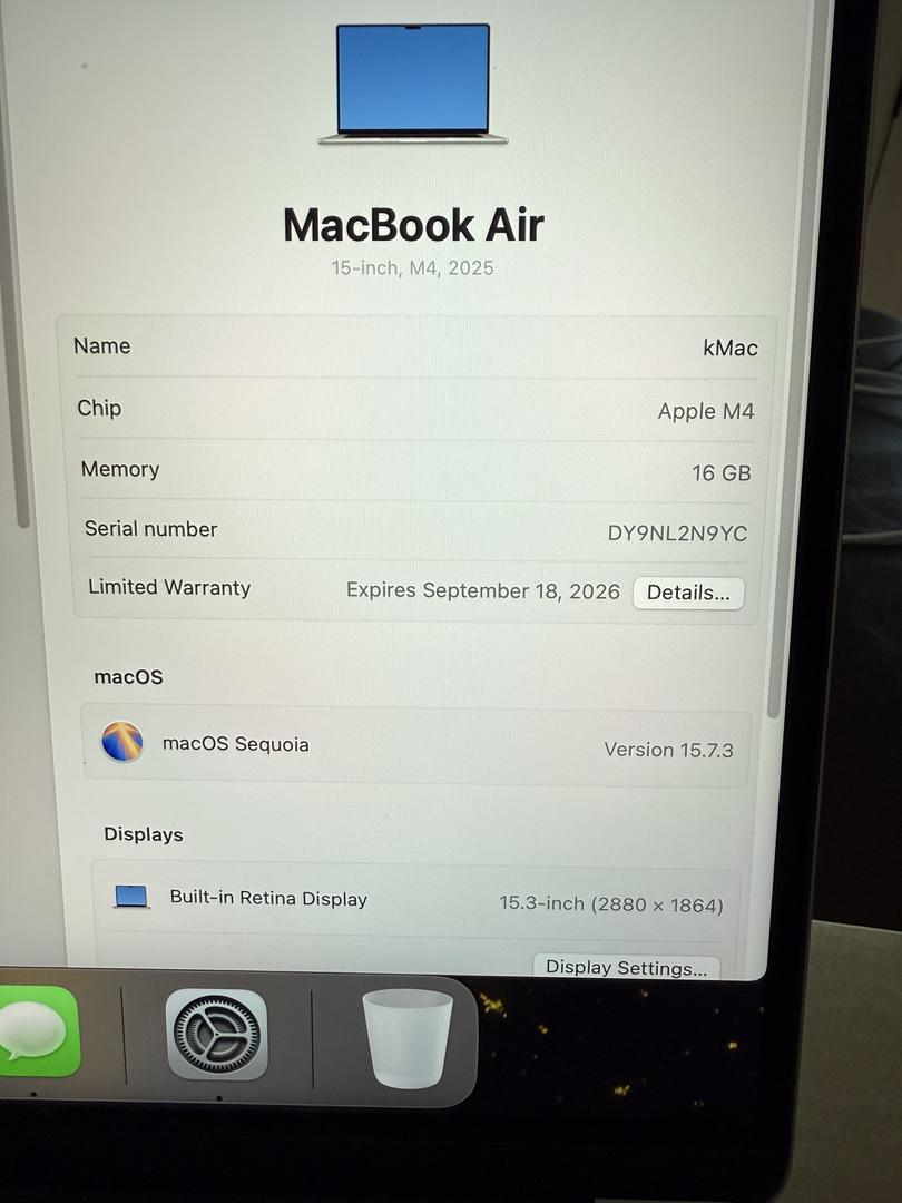 MacBook Air 2025 (M4) - 15" - Apple M4, Starlight, 256GB, 16GB ...