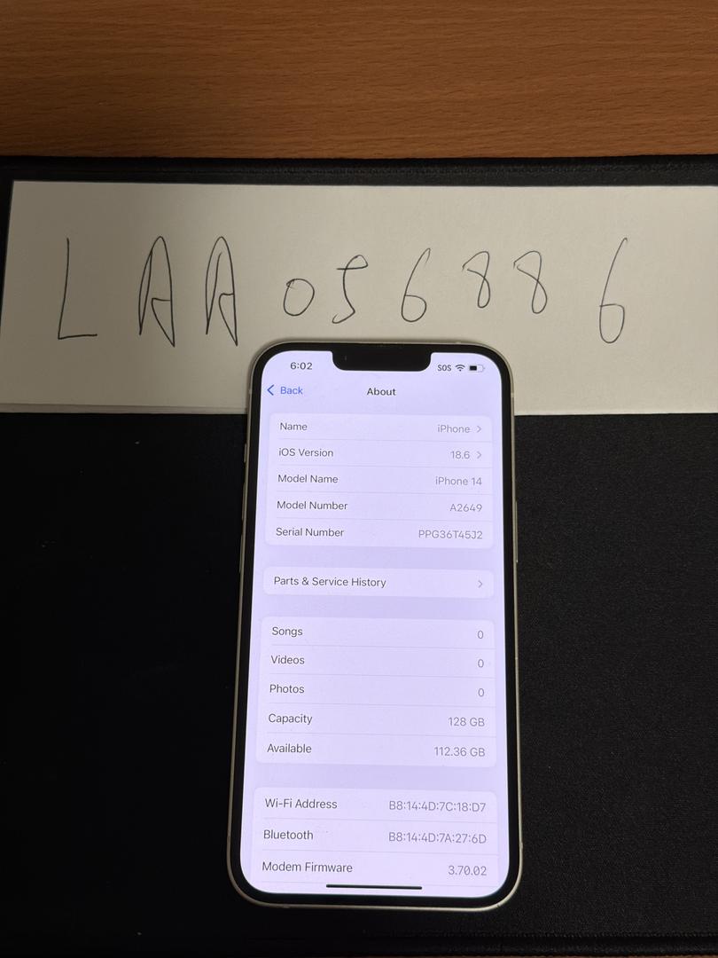 Apple iPhone 14 - Unlocked, Starlight, 128GB, A2649 - LAAO56886 - Swappa