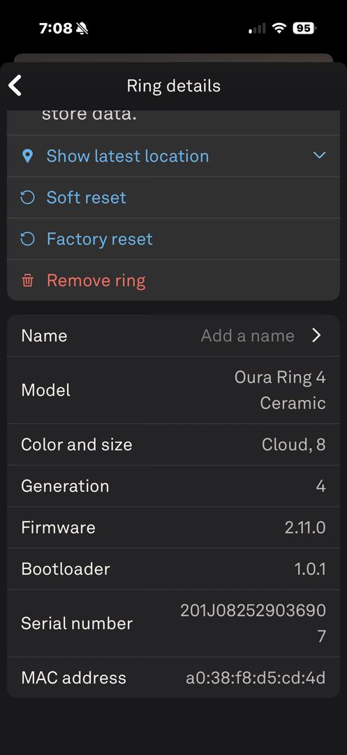 Oura Ring Gen 4 - Cloud, Size 8, Ceramic - LAFW97924 - Swappa