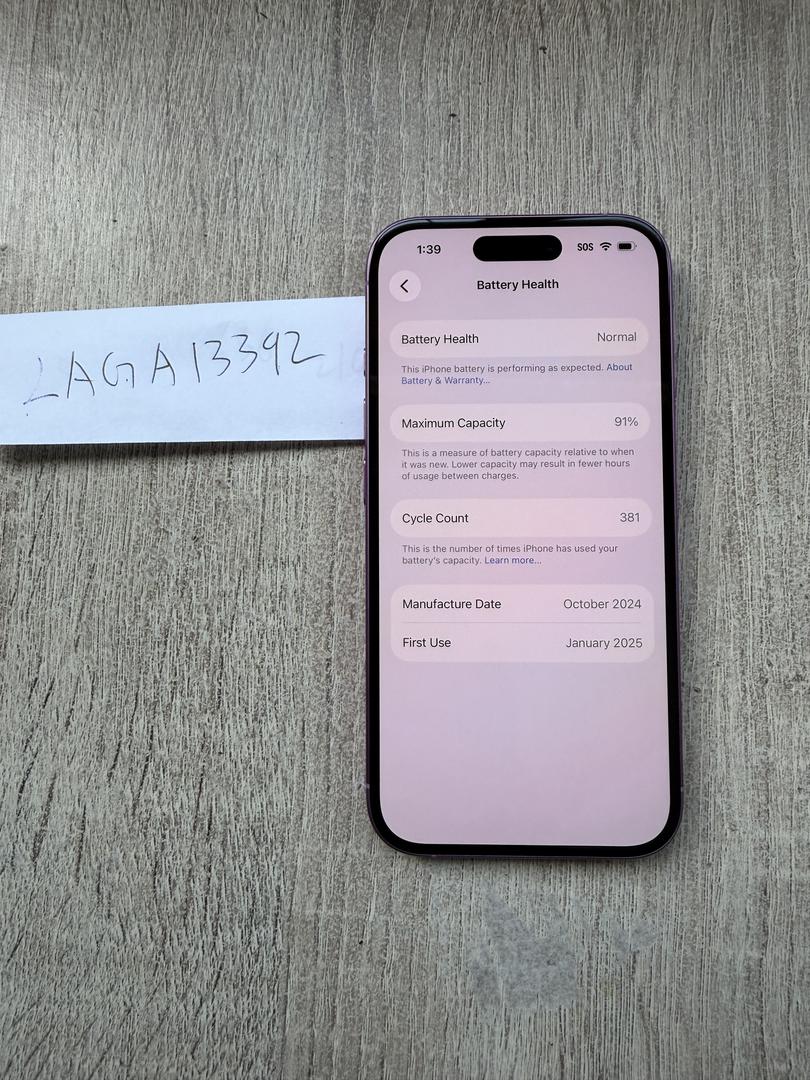 Apple iPhone 16 - Unlocked, 256GB, Pink, A3081 - LAGA13392 - Swappa