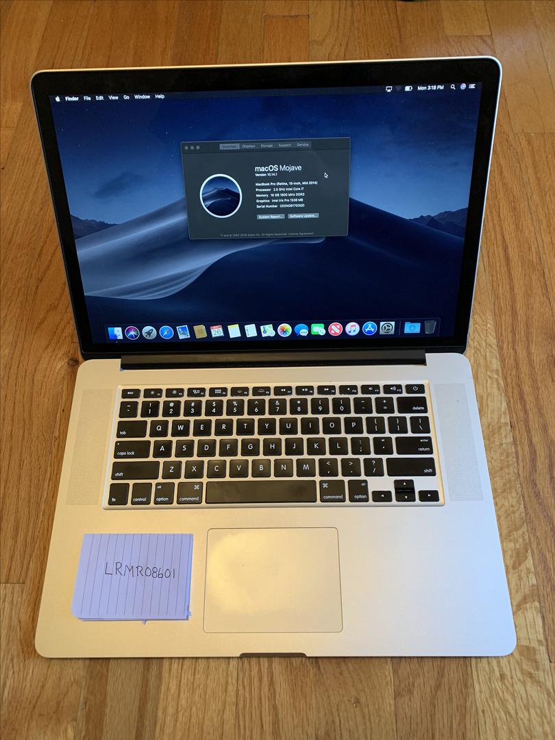 MacBook Pro 2014 (Retina) - 15" - Silver, 512GB, 16GB - LRMR08601 - Swappa