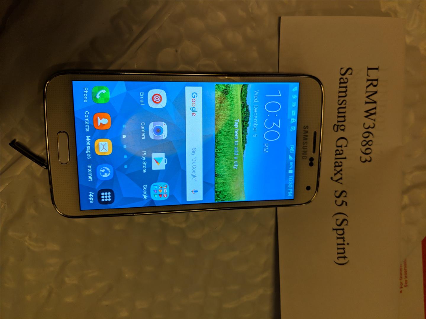 Samsung Galaxy S5 - Sprint, White, 16GB, SM-G900P - LRMW36893 - Swappa