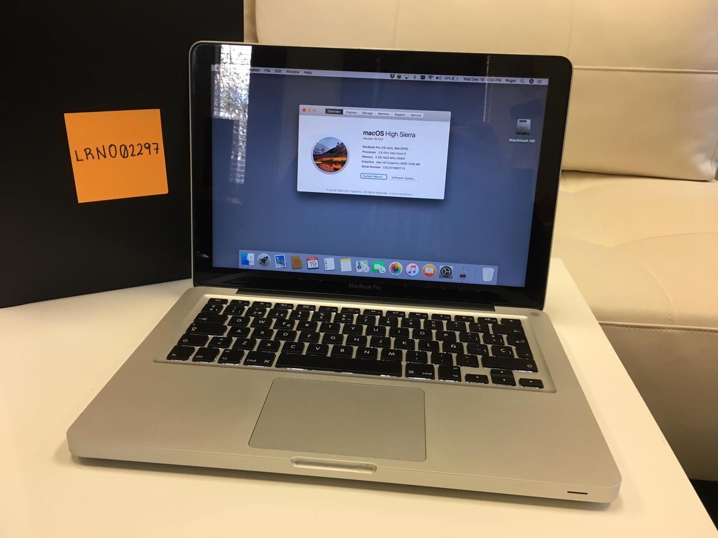 MacBook Pro 2012 (Unibody) - 13" - Silver, 512GB, 4GB - LRNO02297 - Swappa