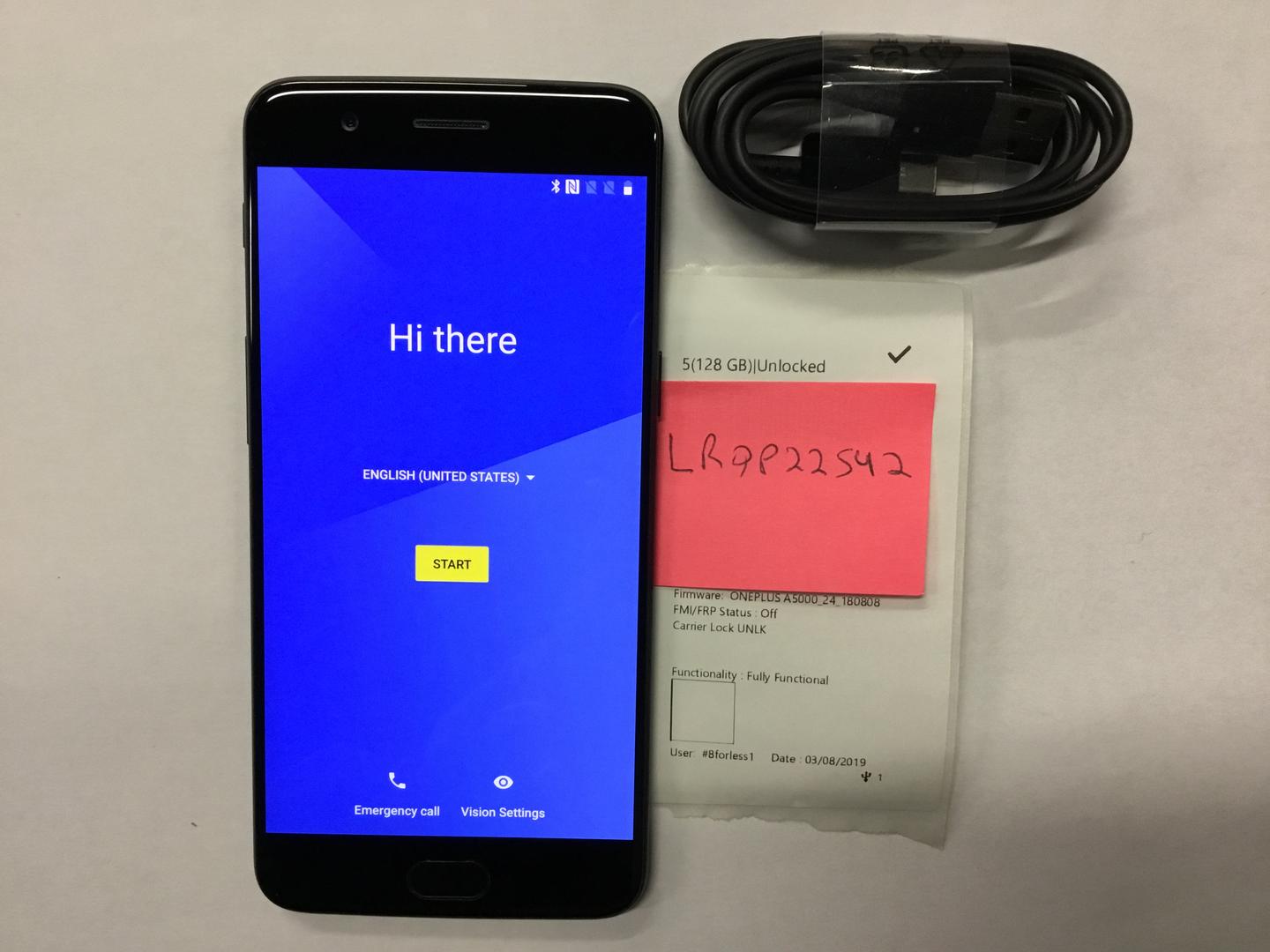 OnePlus 5 - Unlocked, Black, 128GB, 8GB, A5000 - LRQP22542 - Swappa