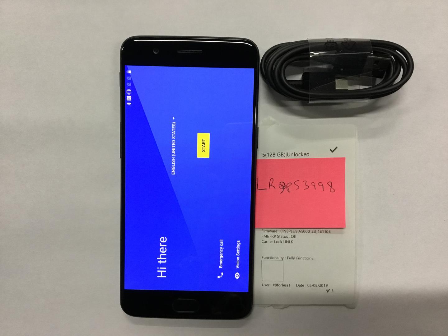 OnePlus 5 - Unlocked, Black, 128GB, 8GB, A5000 - LRQP53998 - Swappa