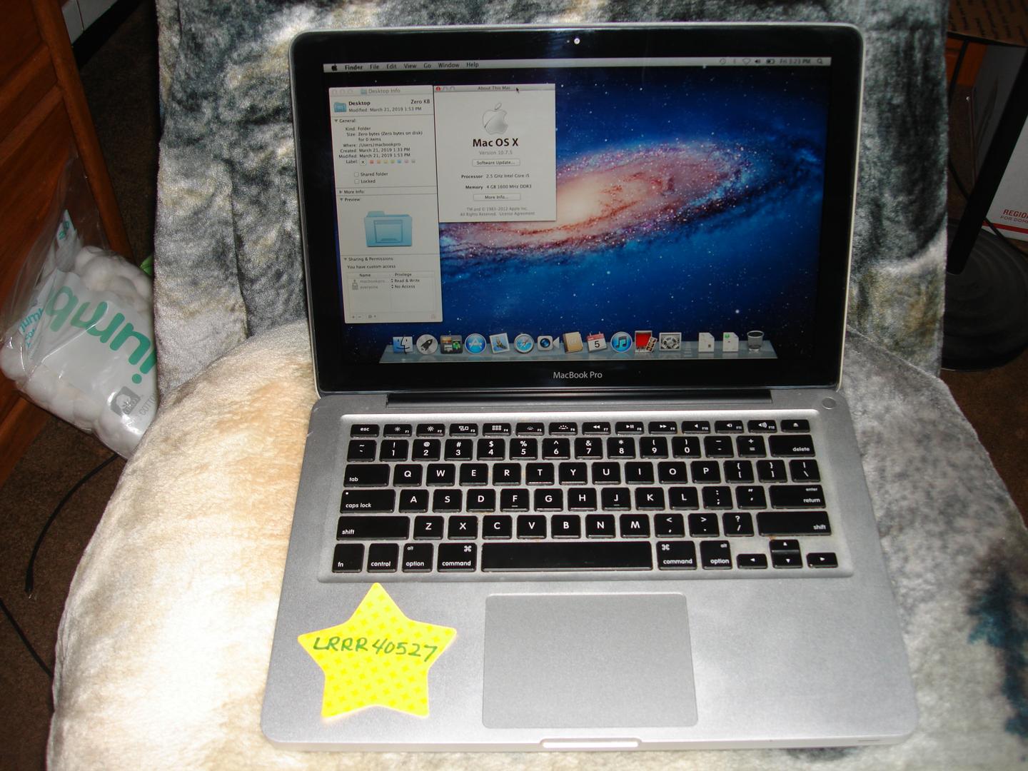 MacBook Pro 2012 (Unibody) - 13" - Silver, 512GB, 4GB - LRRR40527 - Swappa