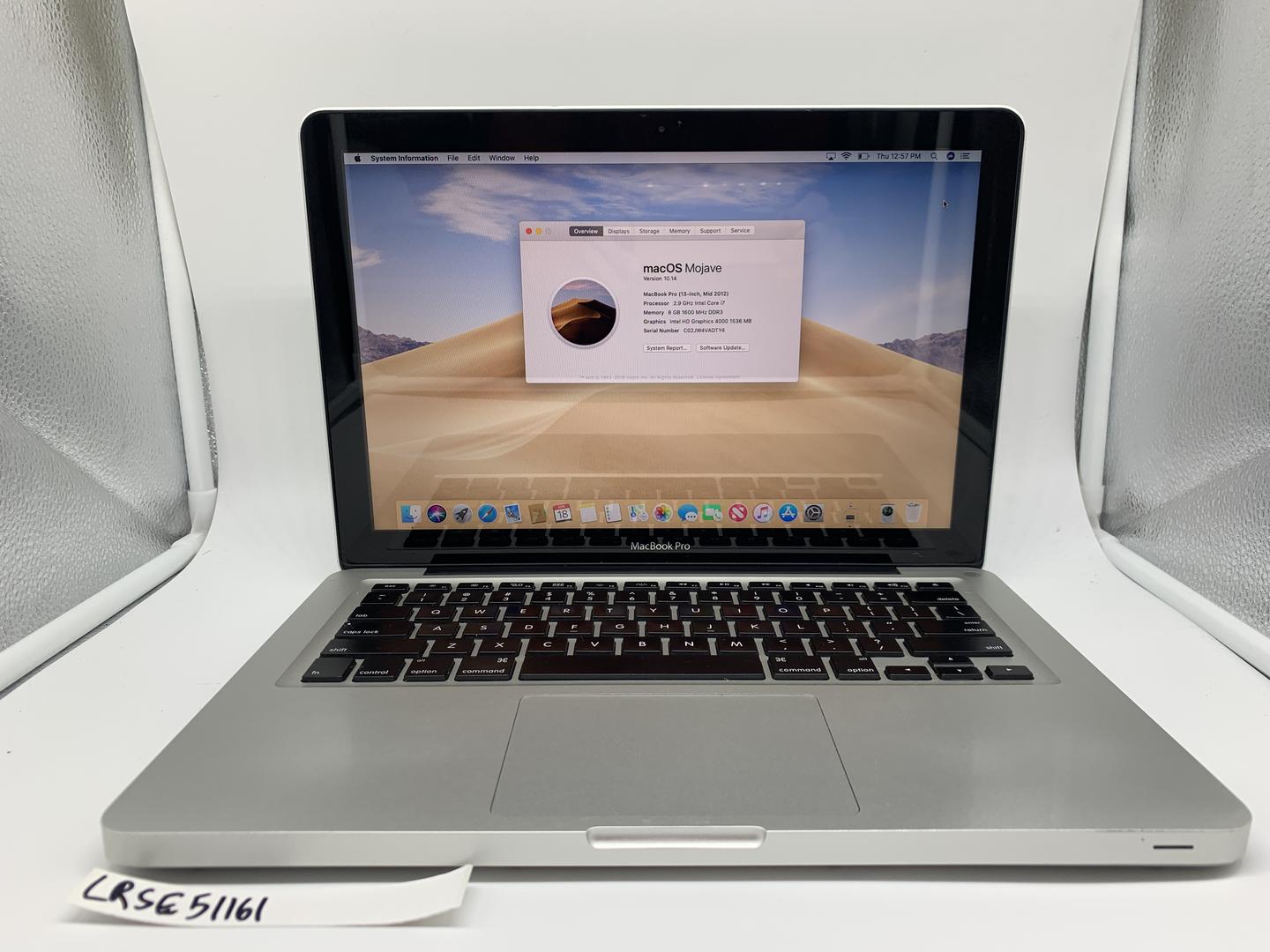 MacBook Pro 2012 (Unibody) - 13" - Silver, 512GB, 8GB - LRSE51161 - Swappa