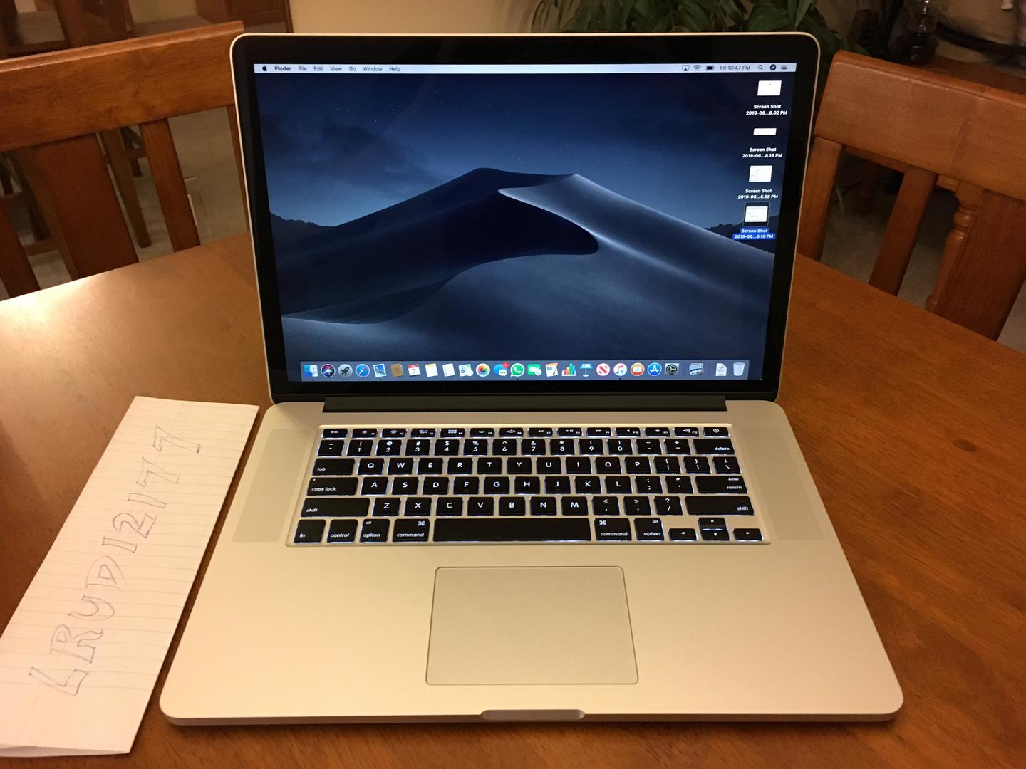 MacBook Pro 2015 (Retina) - 15" - Silver, 512GB, 16GB - LRUD12177 - Swappa