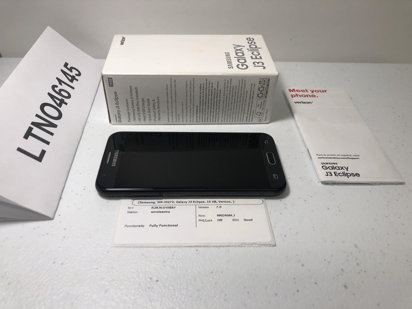 Samsung Galaxy J3 Eclipse - Verizon, Black, 16GB, SM-J327V - LTNO46145 ...