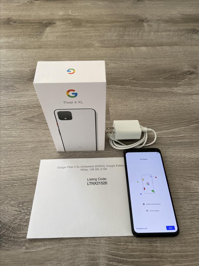 Google Pixel 4 XL - Unlocked, White, 128GB, 6GB, G020J, Google Edition ...