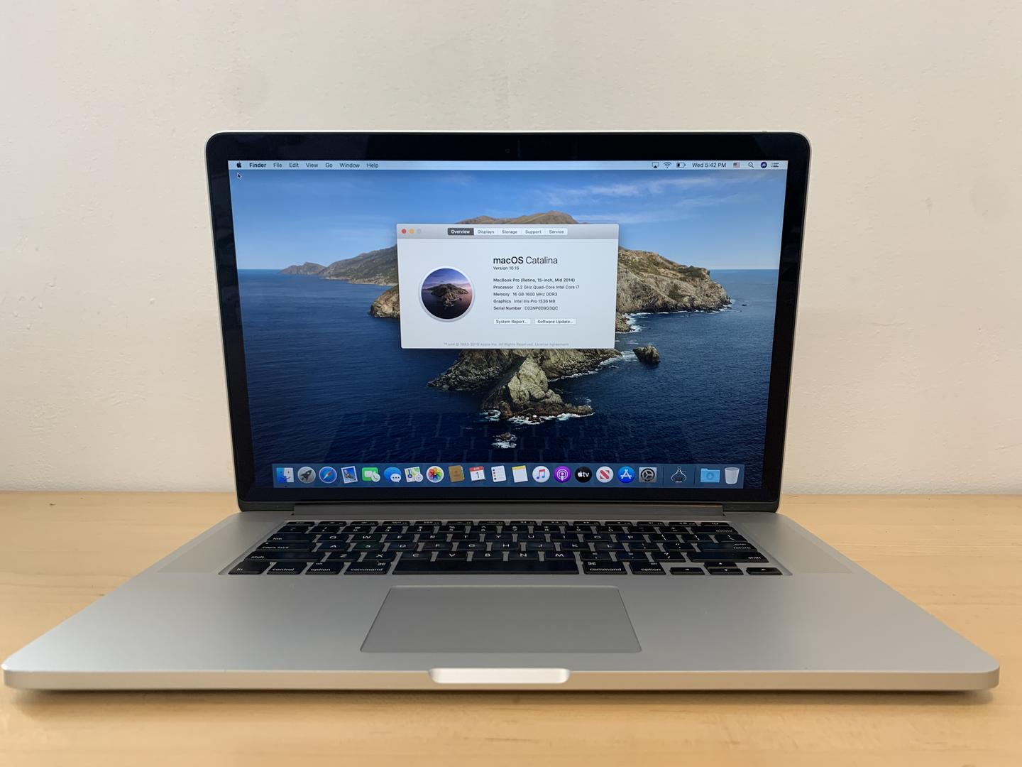 MacBook Pro 2014 (Retina) - 15" - Silver, 256GB, 16GB - LUDN02137 - Swappa