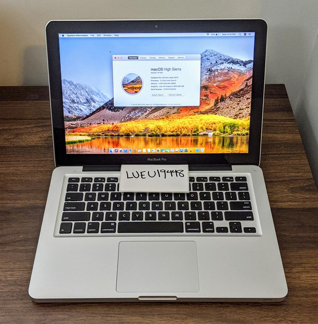 MacBook Pro 2011 (Unibody) - 13" - Silver, 320GB, 4GB - LUEU19448 - Swappa