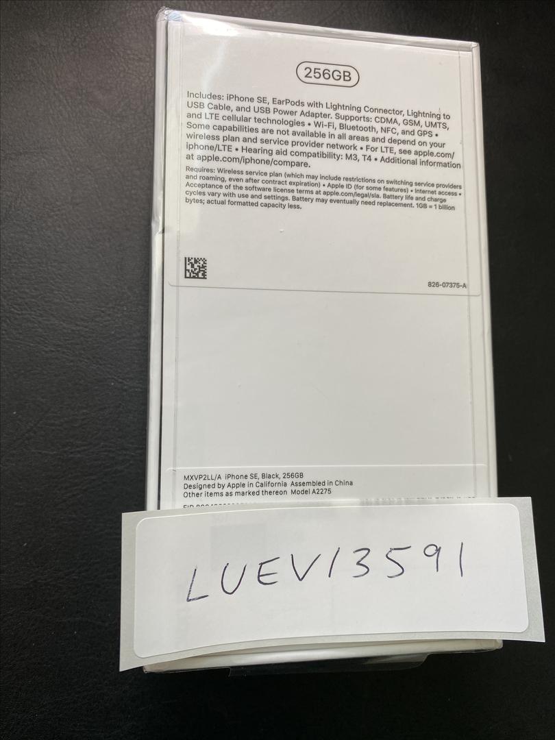 Apple iPhone SE 2nd Gen 2020 - Unlocked, Black, 256GB, A2275 ...