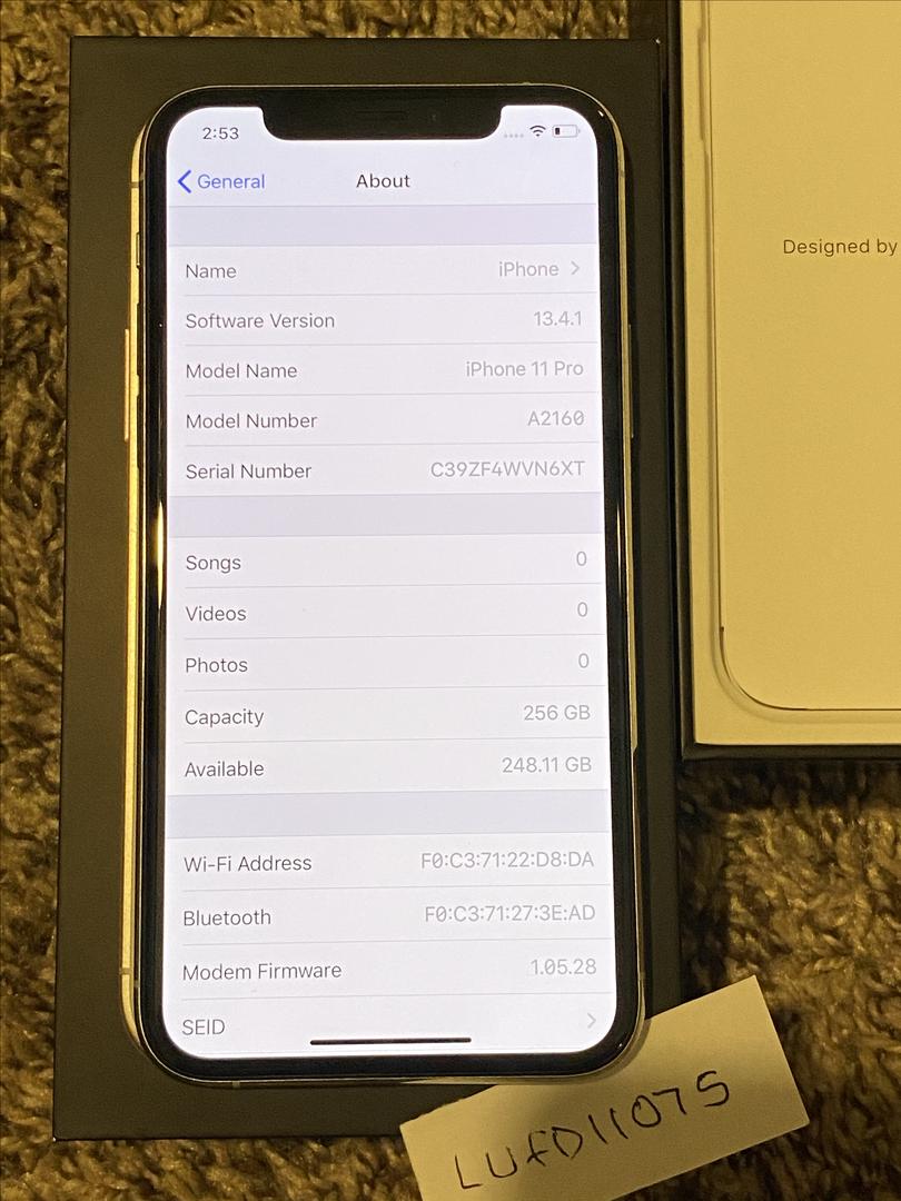 Apple iPhone 11 Pro - Unlocked, Silver, 256GB, A2160 - LUFD11075 - Swappa