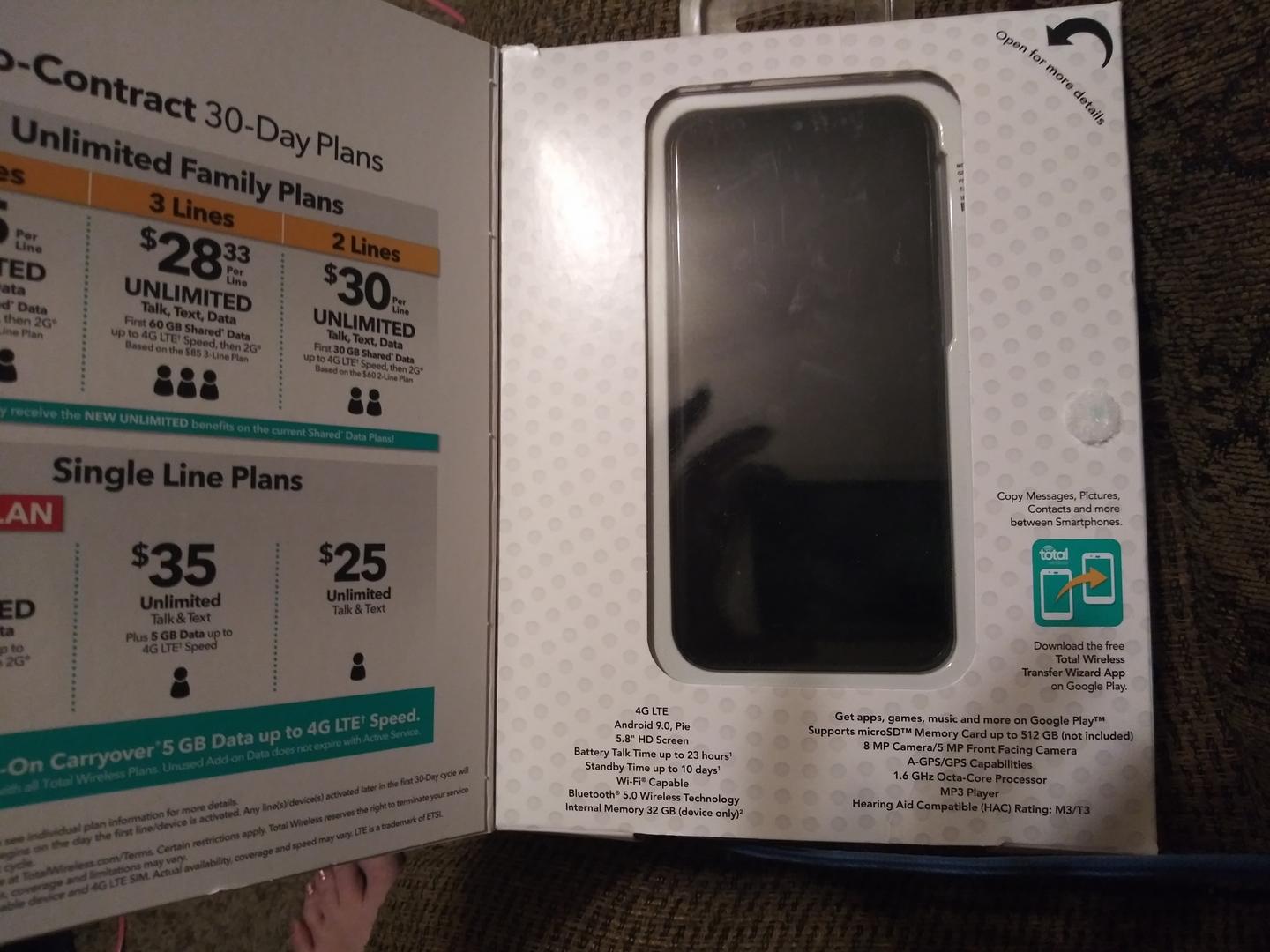 Samsung Galaxy A10e - Total by Verizon, Black, 32GB, 2GB, SM-S102DL ...