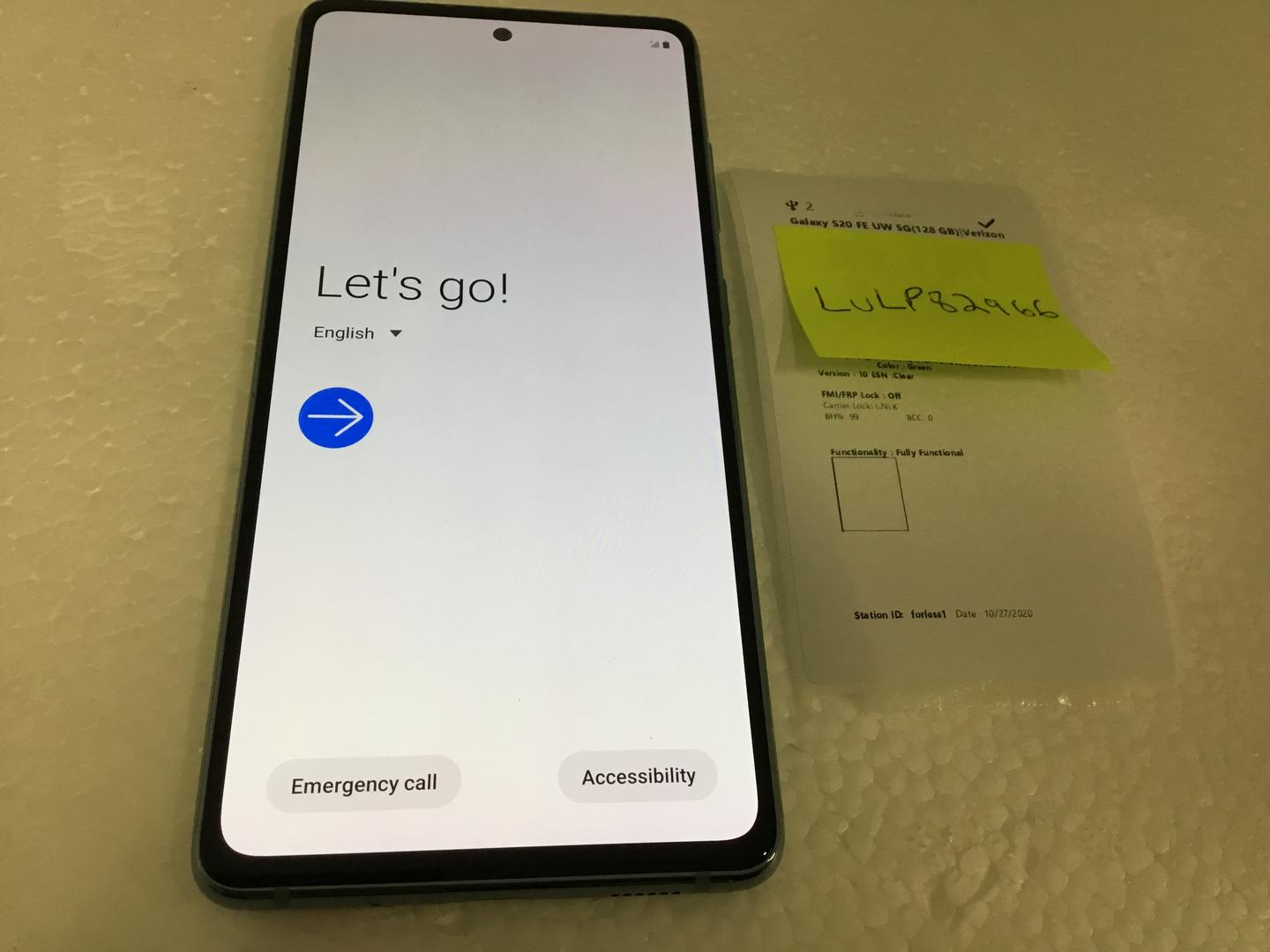 Samsung Galaxy S20 FE 5G - Verizon, Cloud Mint, 128GB, 6GB, SM-G781V ...