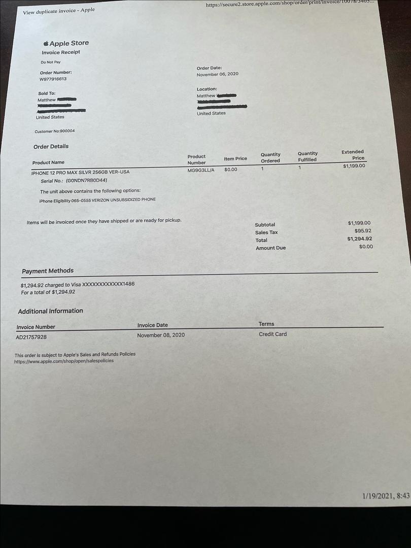 Apple iPhone 12 Pro Max - Unlocked, Silver, 256GB, A2342 - LVAS77113 ...