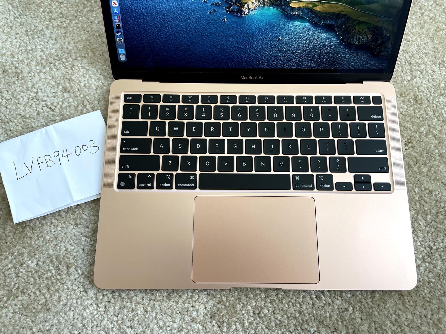 MacBook Air 2020 - 13" - Apple M1, Gold, 256GB, 8GB - LVFB94003 - Swappa