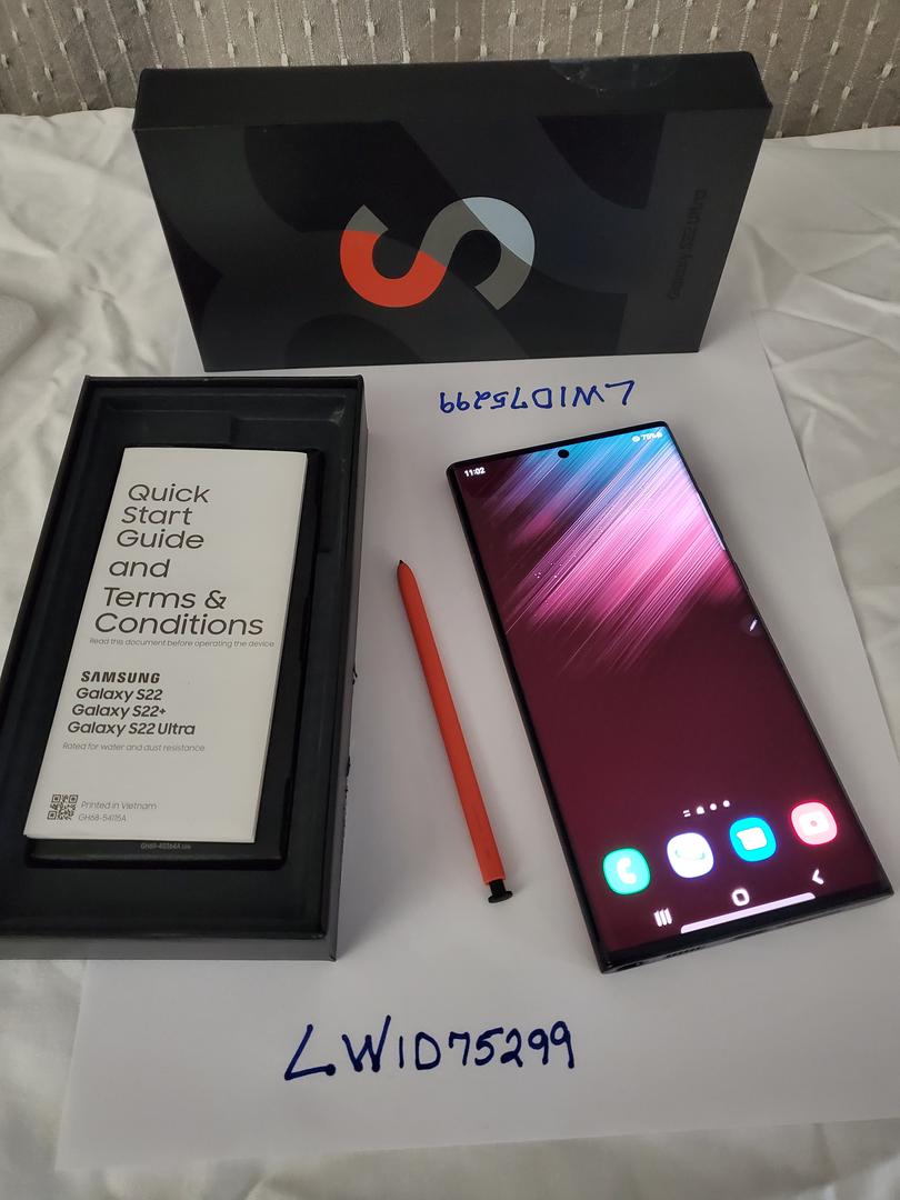 Samsung Galaxy S22 Ultra - Unlocked, Red, 512GB, 12GB, SM-S908U1 ...