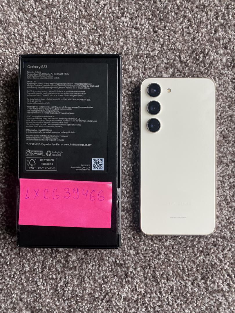 Samsung Galaxy S23 - Unlocked, Cream, 256GB, 8GB, SM-S911U1 - LXCG39466 ...