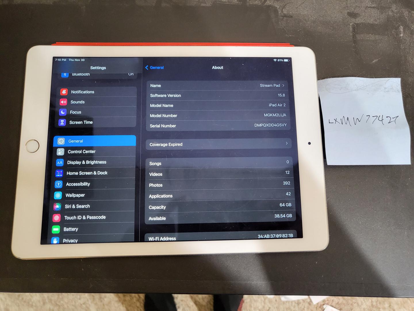 Apple iPad Air 2 - Wi-Fi, Silver, 64GB - LXMW77427 - Swappa