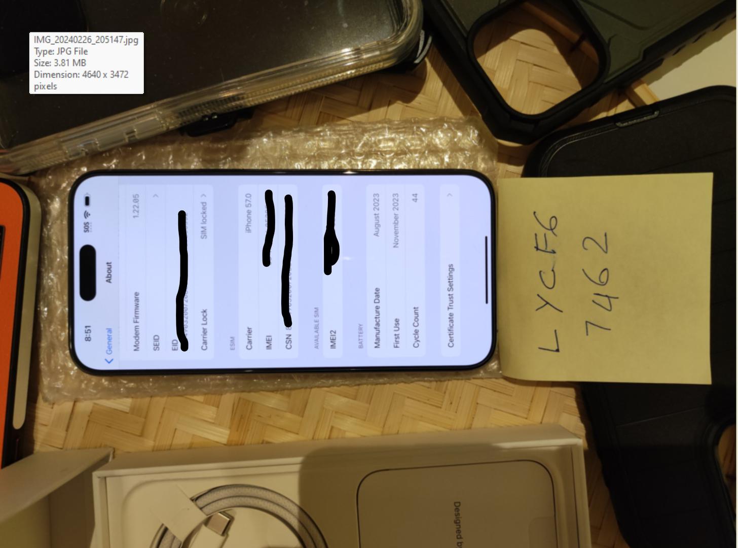 Apple iPhone 15 Pro Max - Verizon, Natural, 512GB, A2849 - LYCF67462 ...