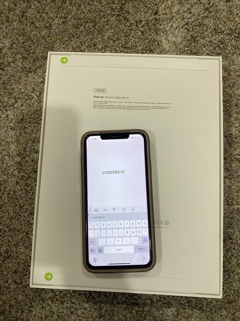 Apple iPad Air 13" (M2) 2024 - Wi-Fi, Starlight, 128GB, A2898 - LYGD59212 - Swappa
