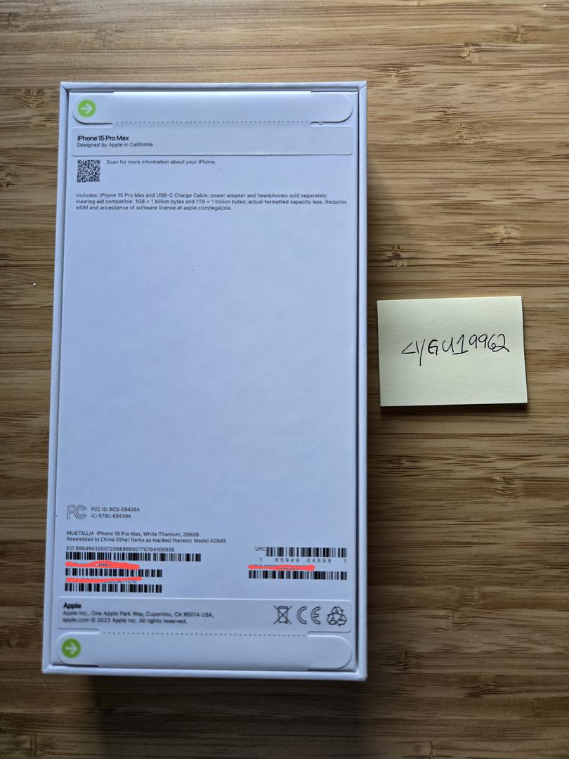 Apple iPhone 15 Pro Max - Unlocked, White, 256GB, A2849 - LYGU19962 ...