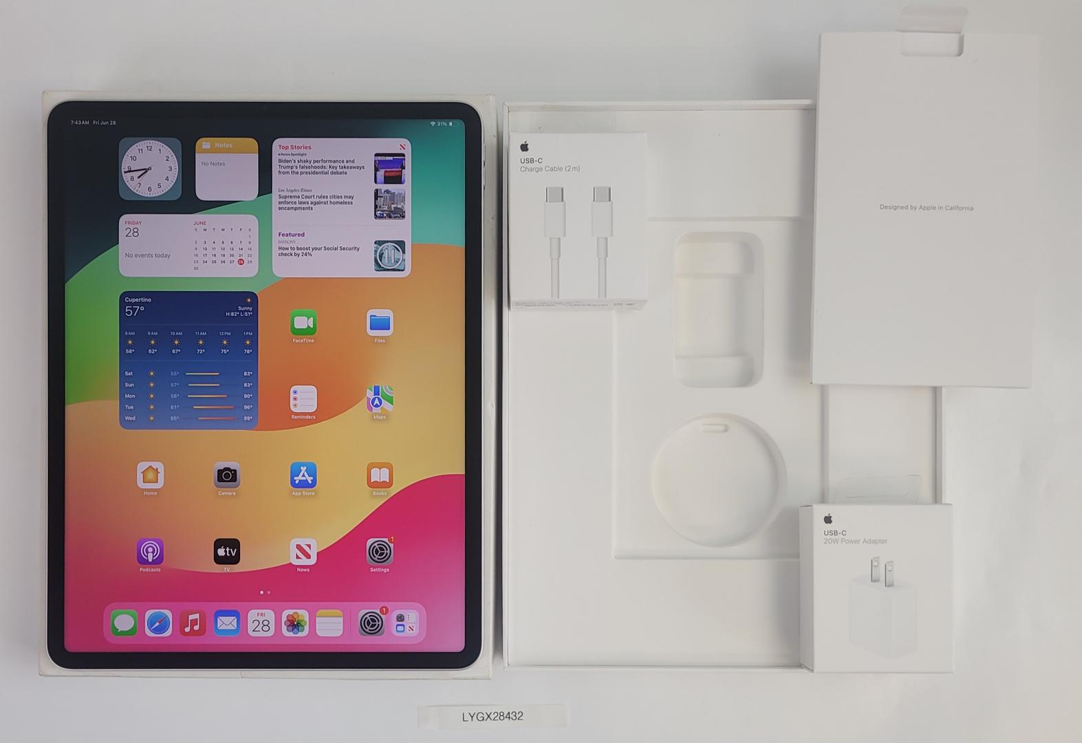 Apple iPad Pro 12.9" 6th Gen 2022 - Wi-Fi, Silver, 128GB - LYGX28432 - Swappa