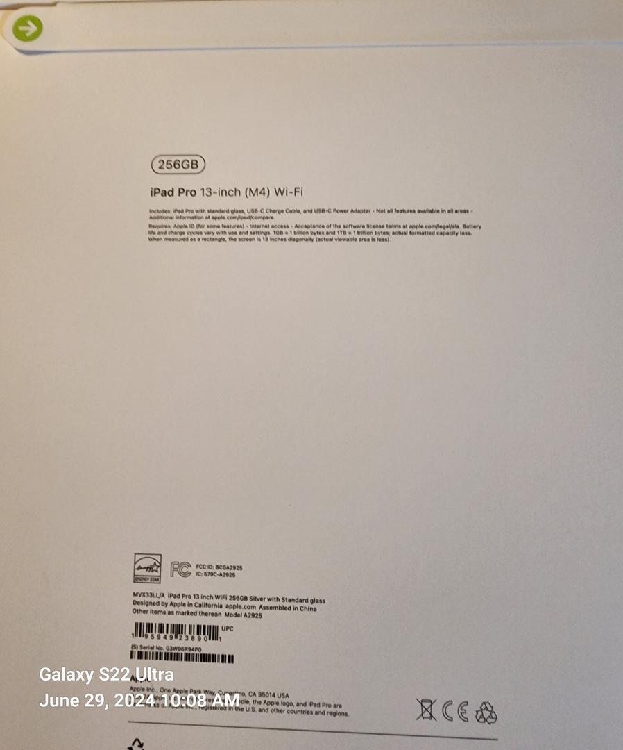 Apple iPad Pro 13" (M4) 2024 - Wi-Fi, Silver, 256GB, 8GB, A2925 ...