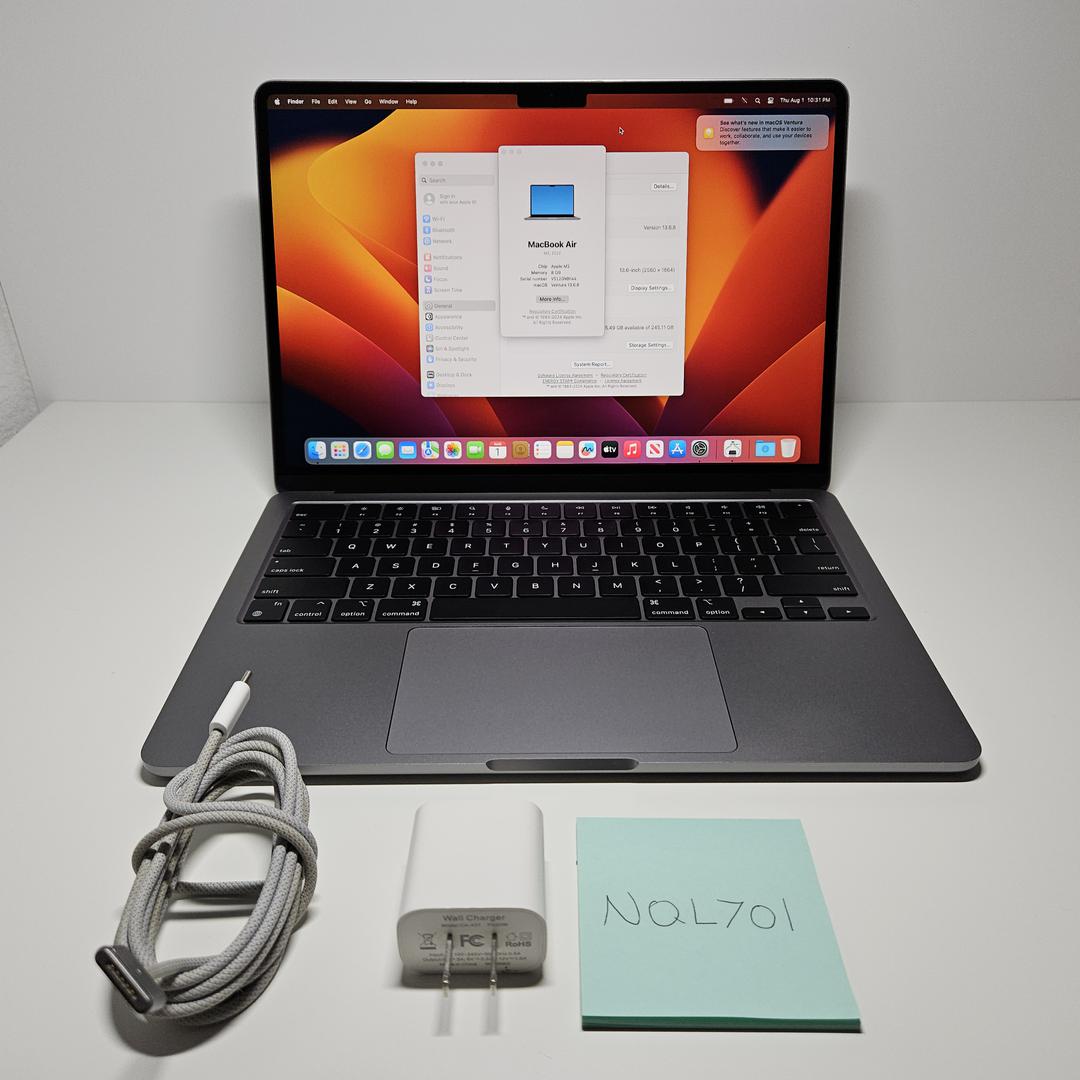 MacBook Air 2022 (M2) - 13" - 256GB, Gray, 8GB, Apple M2 - LYIG58658 ...
