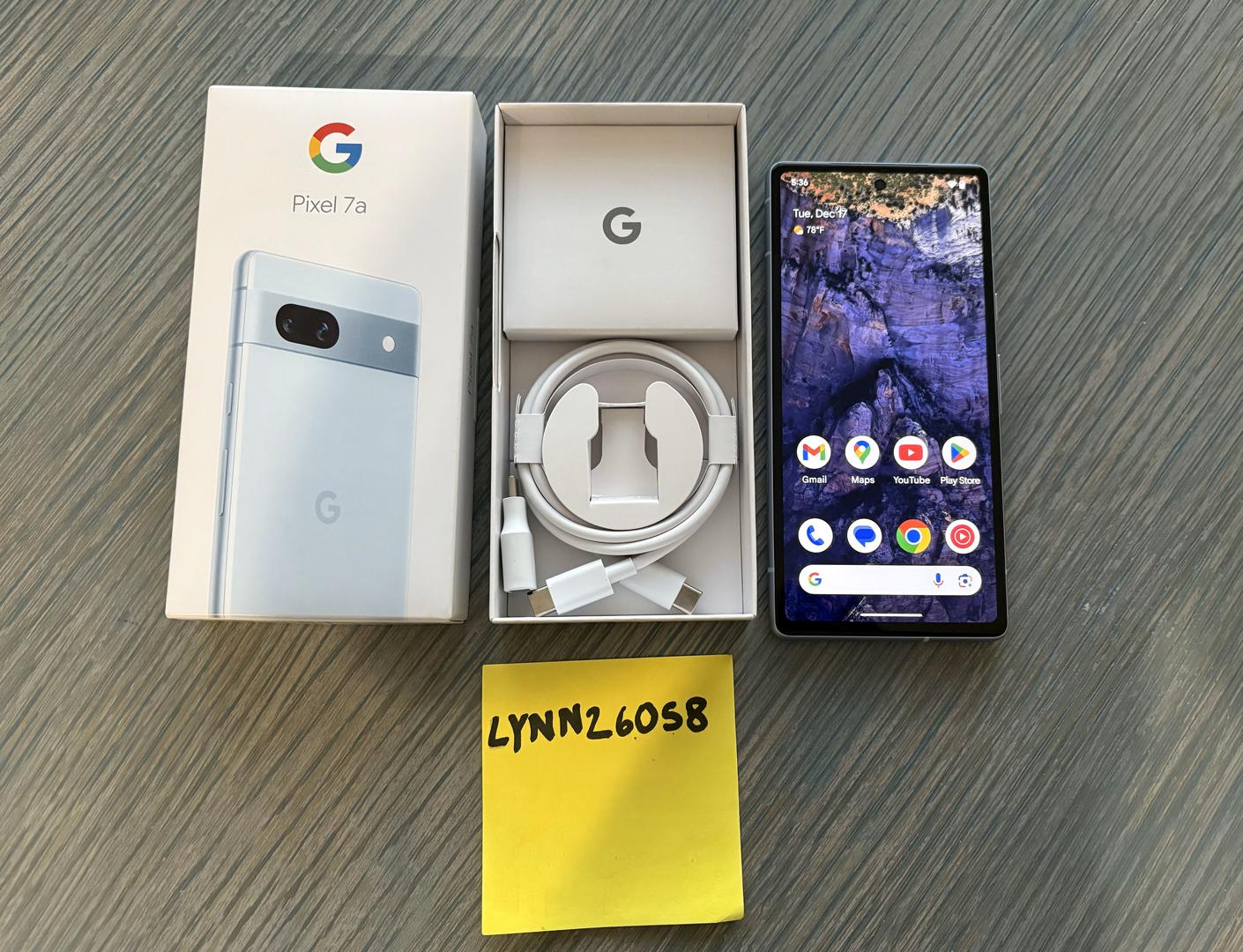 Google Pixel 7a - Unlocked, Sea, 128GB, 8GB, GWKK3 - LYNN26058 - Swappa