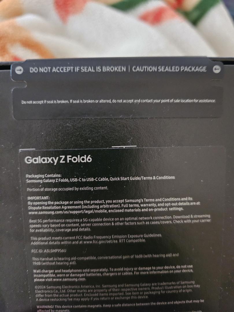 Samsung Galaxy Z Fold6 - Unlocked, Black, 256GB, 12GB, SM-F956U1 ...